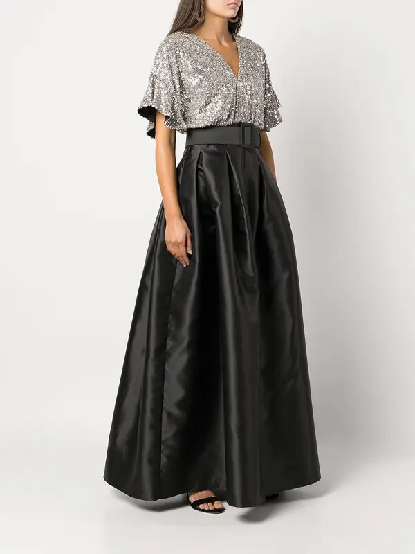 Sachin & Babi Simone Sequin-embellished Gown - Silver
