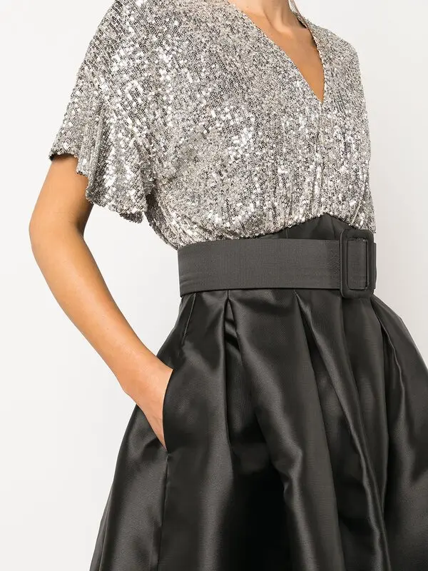 Sachin & Babi Simone Sequin-embellished Gown - Silver