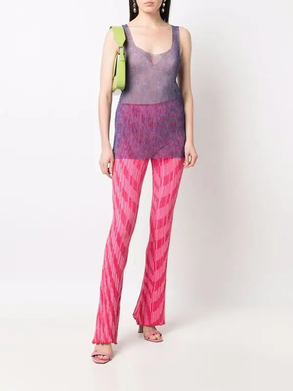 Philosophy Di Lorenzo Serafini Intarsia-knit Flared Trousers