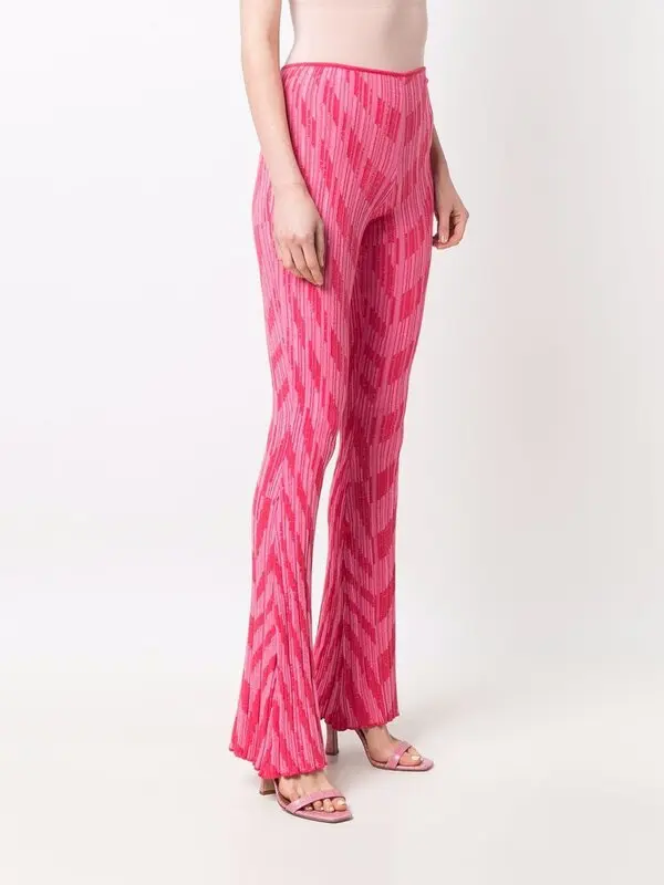 Philosophy Di Lorenzo Serafini Intarsia-knit Flared Trousers
