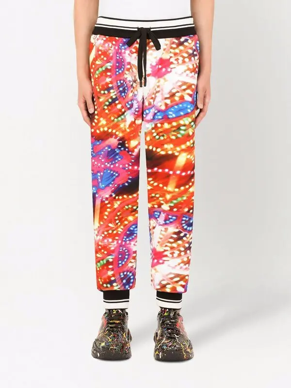 Dolce & Gabbana Luminaire-print Track Trousers - Red