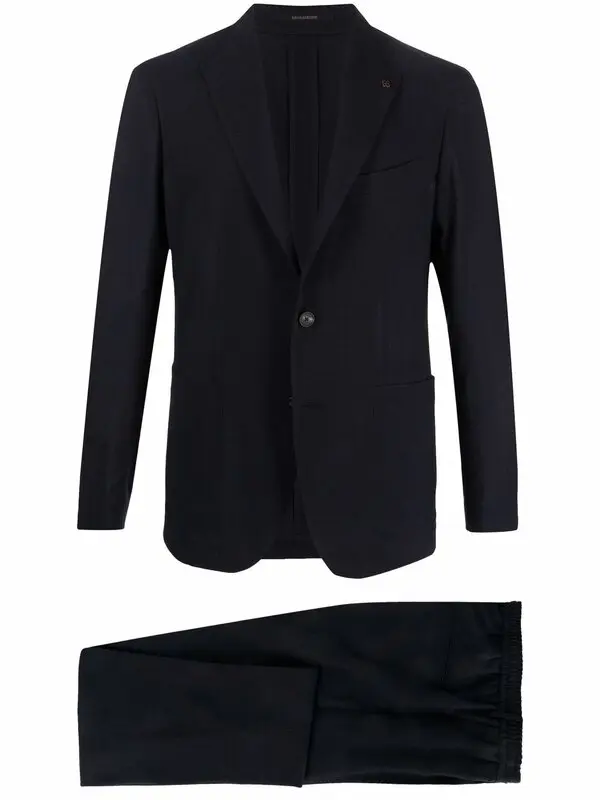 Tagliatore Notched-lapel Single-breasted Suit - Blue