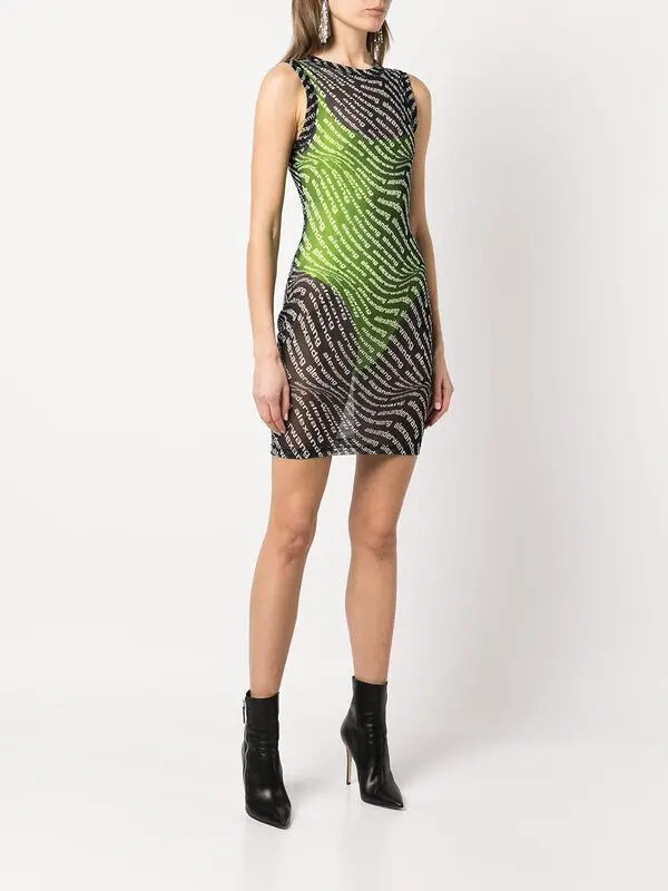 alexander wang logo printed bodycon mini dress Alexander Wang Logo-trim Mini Dress
