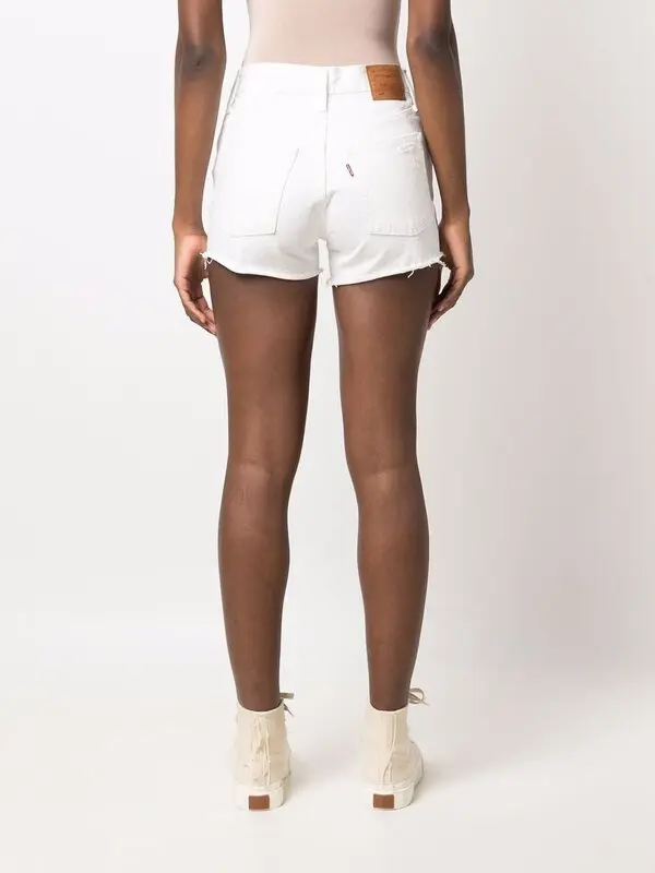 LEVI'S 501 Distressed Denim Shorts - White