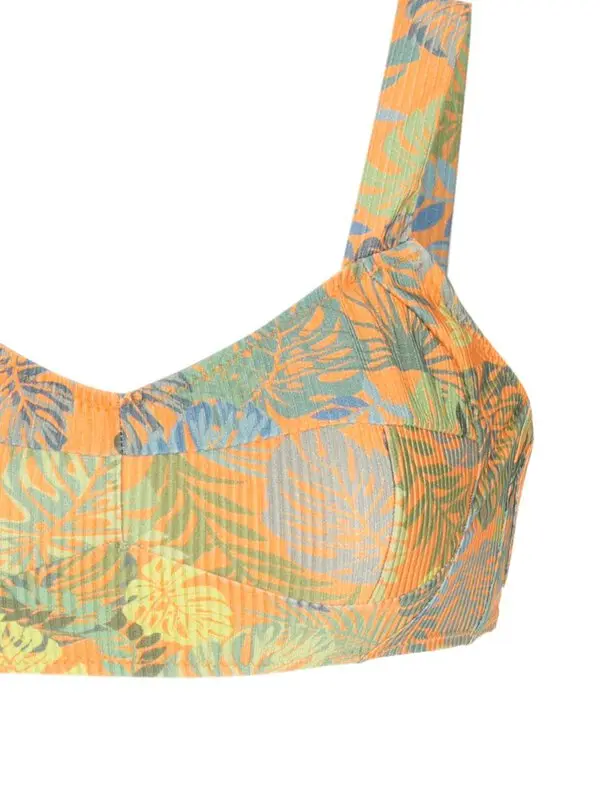 AMIR SLAMA Palm Leaf Print Bikini