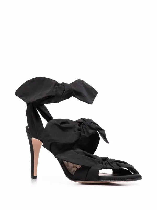 Red Valentino Bow-straps Heeled Sandals - Black