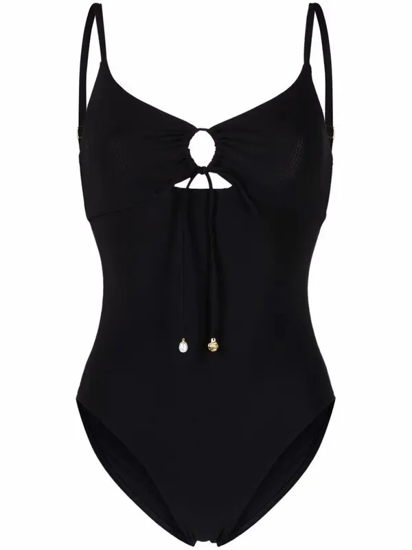 Tory Burch Ruched Cut-out Swimsuit - Black