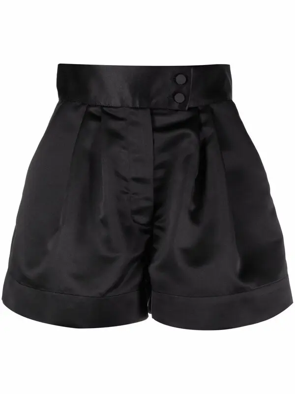 STYLAND High-waisted Satin Shorts - Black