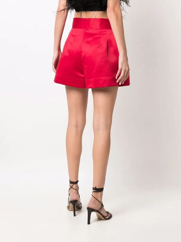 STYLAND High-waisted Satin Shorts - Red