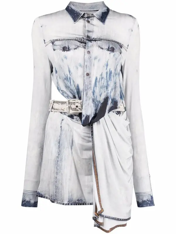 DIESEL® D-hanne Asymmetric Denim Dress