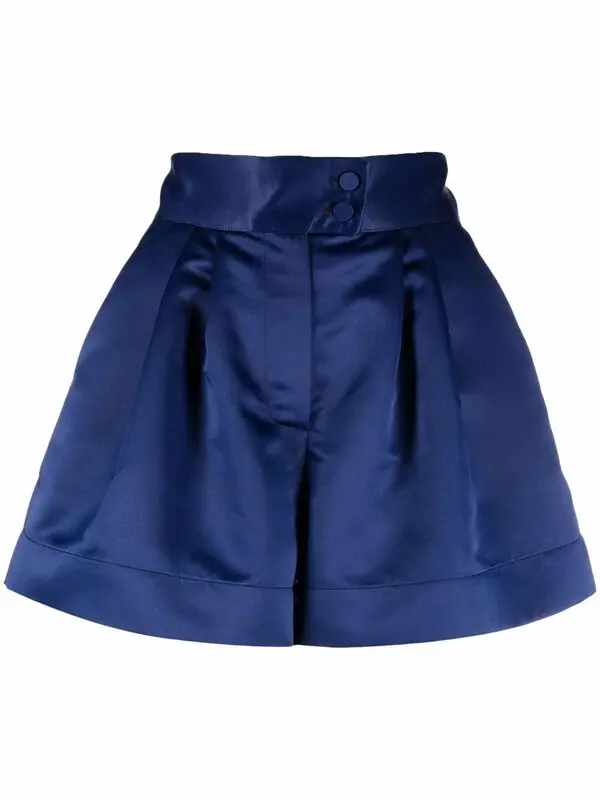 STYLAND High-waisted Satin Shorts - Blue