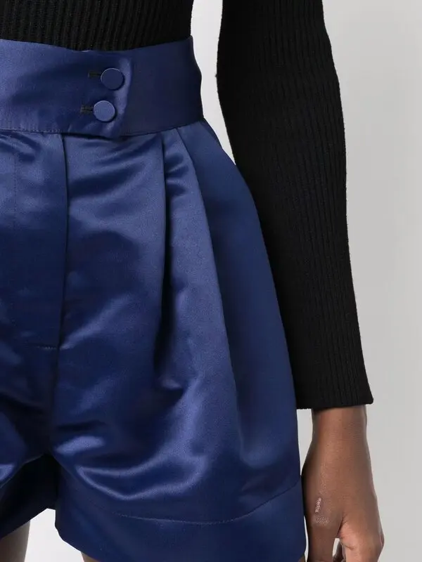 STYLAND High-waisted Satin Shorts - Blue