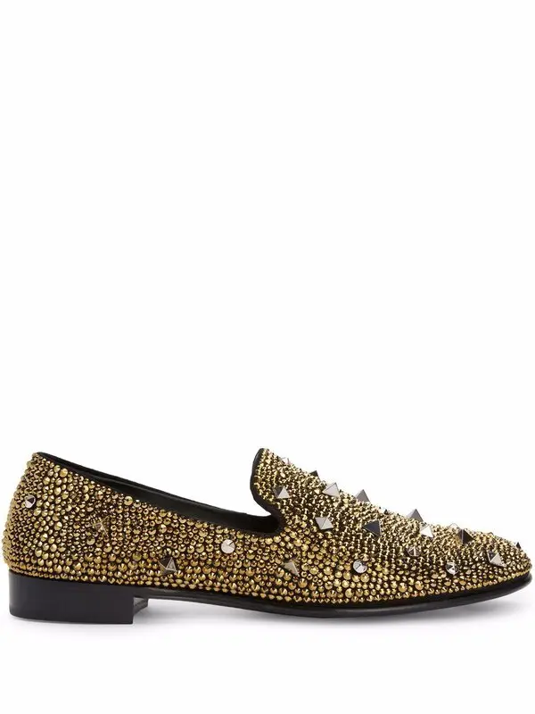 green emerald velvet dress Boland Black and Gold spike shoes – Remo men's wear main image 1