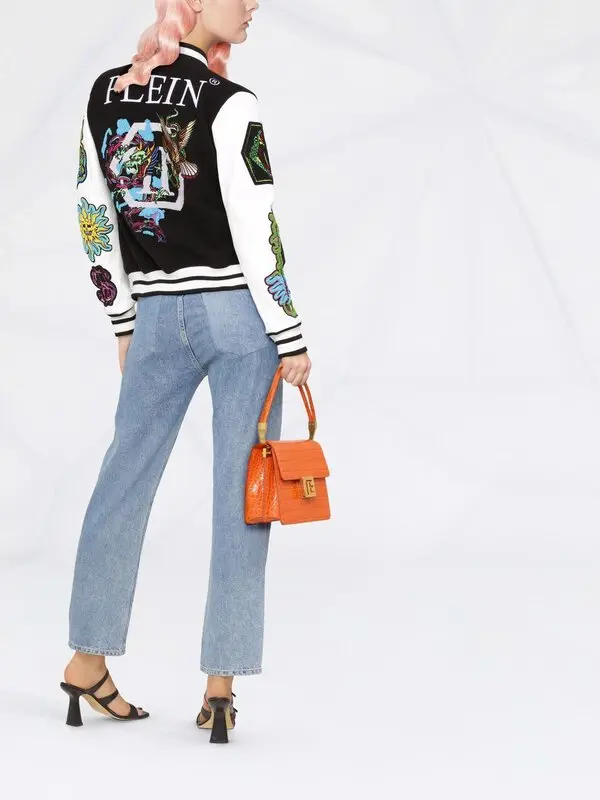 Philipp Plein Embroidered Patches Varsity Jacket