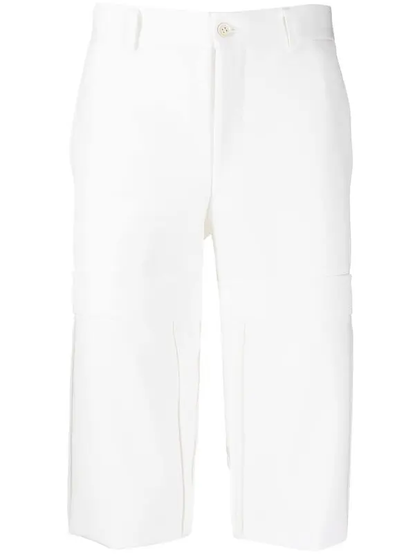 Comme Des Garçons Cropped Tailored Trousers - White