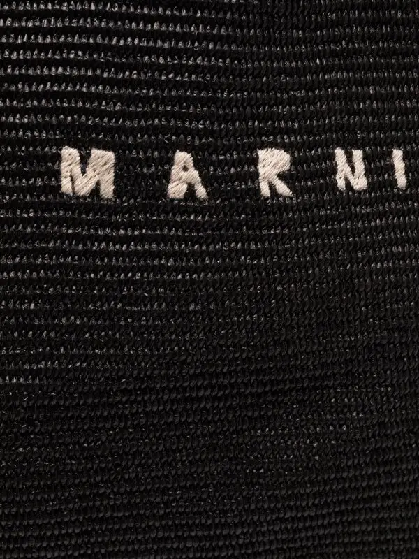 Marni Logo-embroidered Raffia Tote Bag