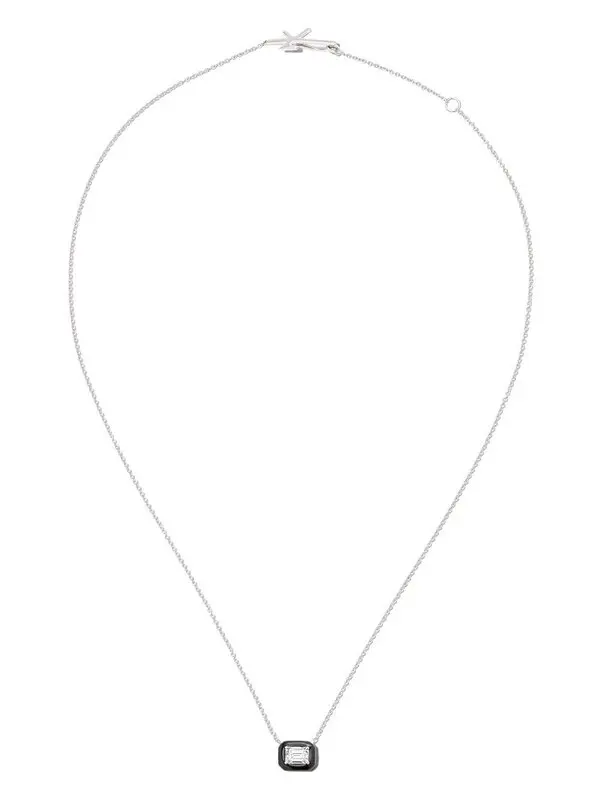 Nikos Koulis 18kt White Gold Diamond And Enamel Necklace