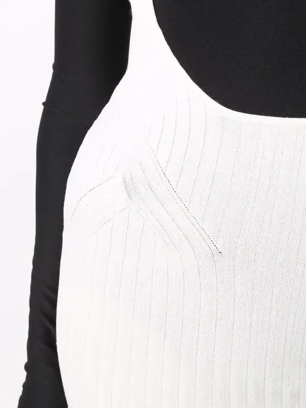 ANDREĀDAMO Ribbed-knit Pinafore Skirt