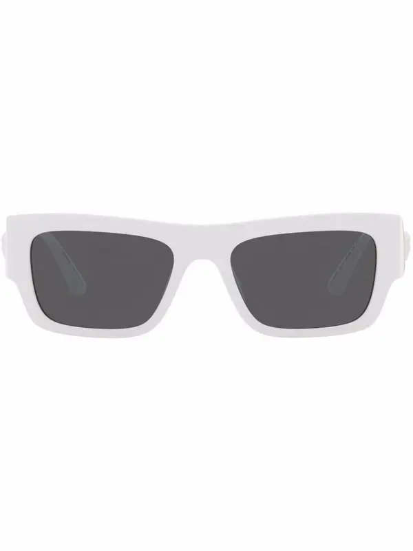 Versace Logo-plaque Rectangular Sunglasses - White