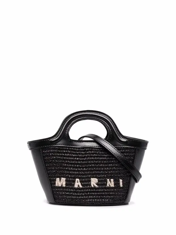 Marni Micro Tropicalia Embroidered Bag - Black