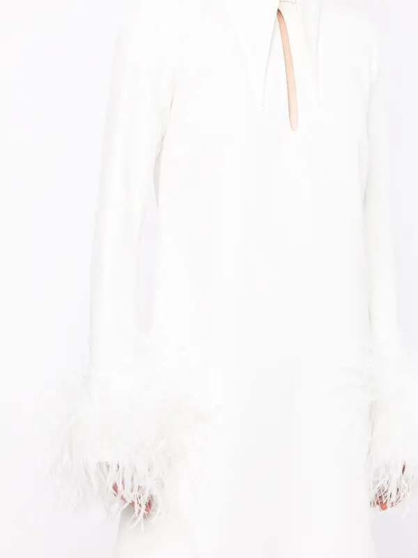 16Arlington Michelle Feather-cuff Minidress