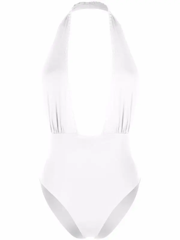 La Perla Braid-detail Halterneck Swimsuit - White