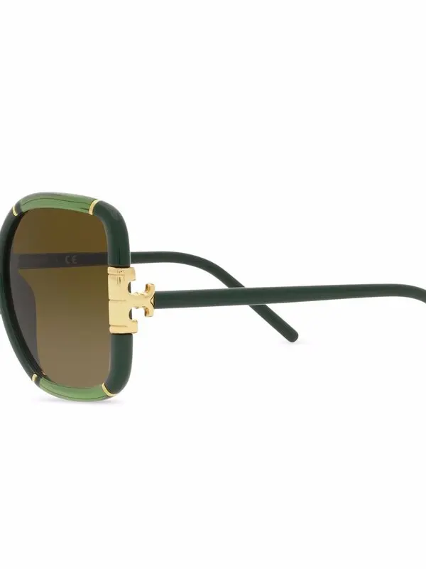 Tory Burch Logo-hinge Square-frame Sunglasses