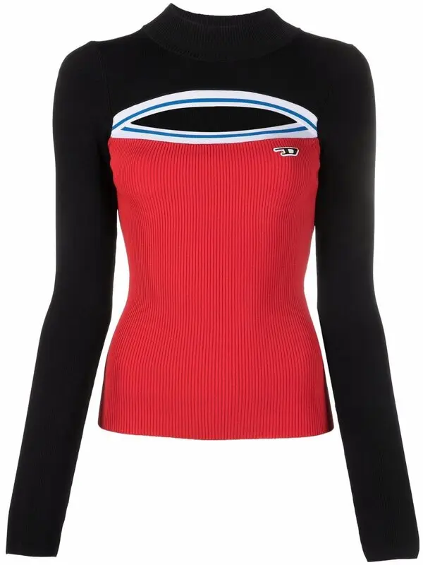 DIESEL® Cut Out-detail Knitted Top - Black
