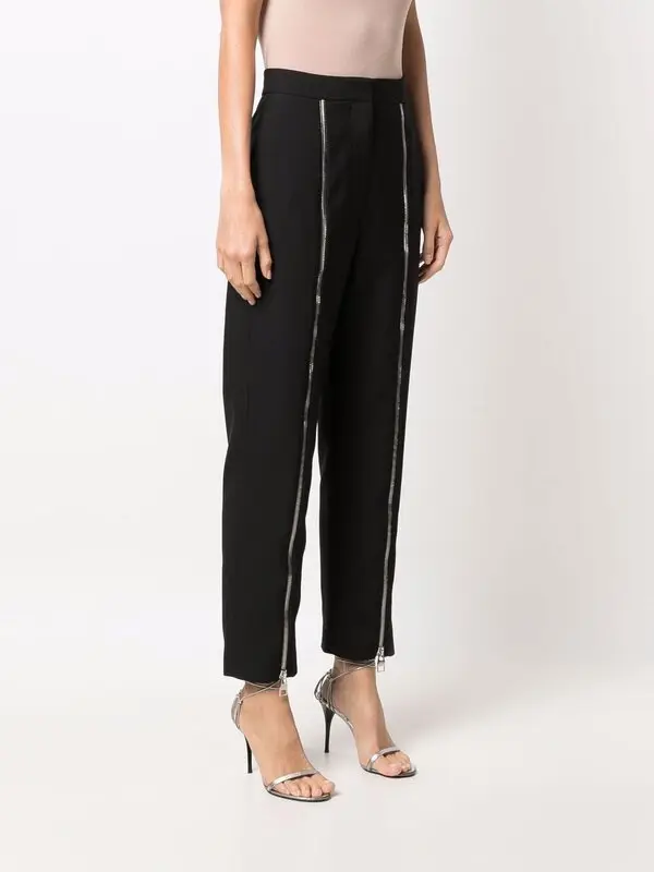 Alexander McQueen Zip-detail High-waisted Trousers - Black