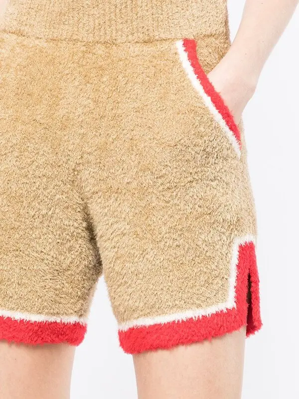 Undercover Side-stripe Towelling Shorts - Brown