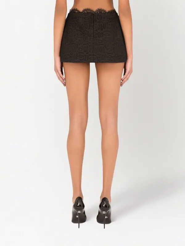 Dolce & Gabbana Lace-trim Jacquard Mini Skirt