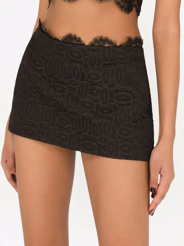Dolce & Gabbana Lace-trim Jacquard Mini Skirt