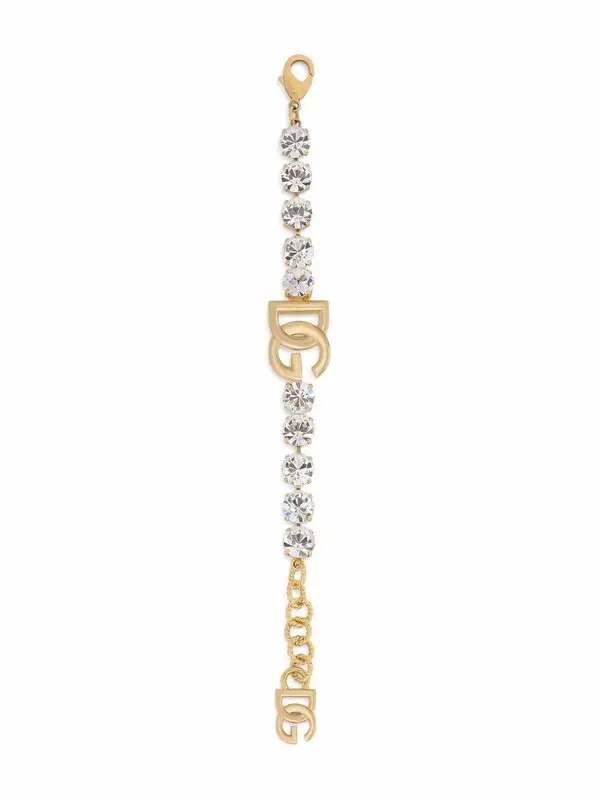 Dolce & Gabbana Dg Logo Crystal Embellished Bracelet