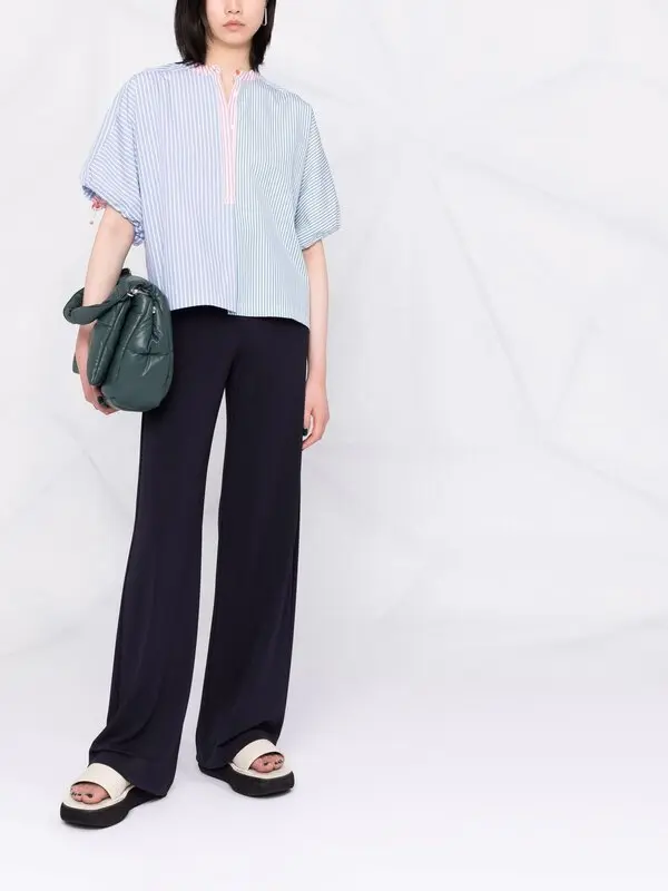 Woolrich Contrast-panel Striped Blouse