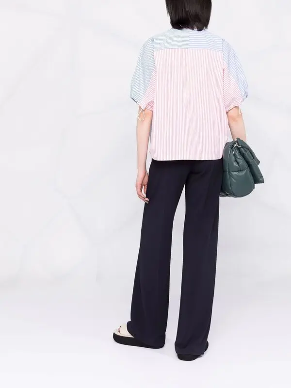 Woolrich Contrast-panel Striped Blouse