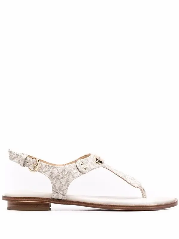 Michael Kors Logo Plaque Thong Sandals