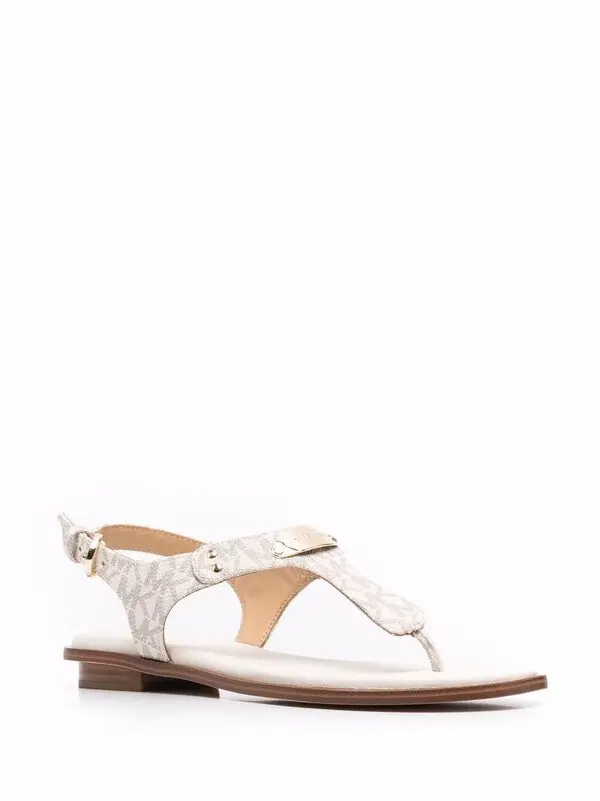 Michael Kors Logo Plaque Thong Sandals