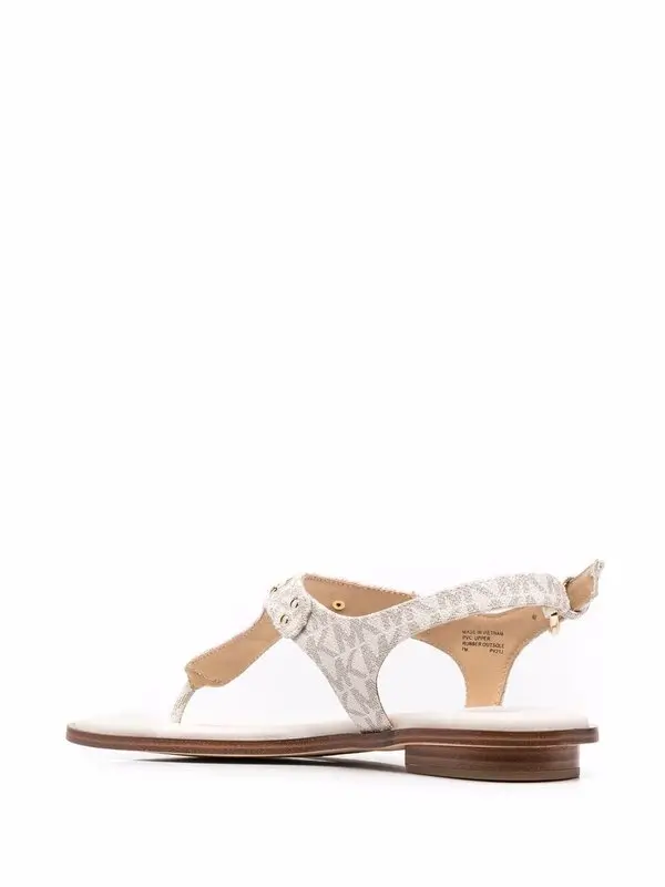 Michael Kors Logo Plaque Thong Sandals