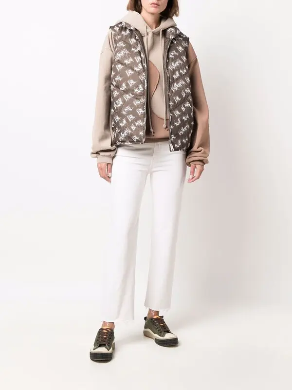 ERL Logo-print Padded Gilet - Green