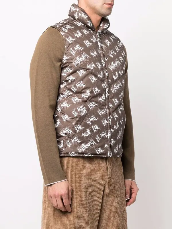 ERL Logo-print Padded Gilet - Green
