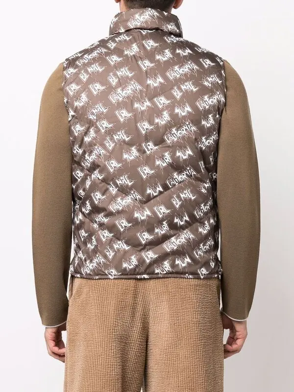 ERL Logo-print Padded Gilet - Green