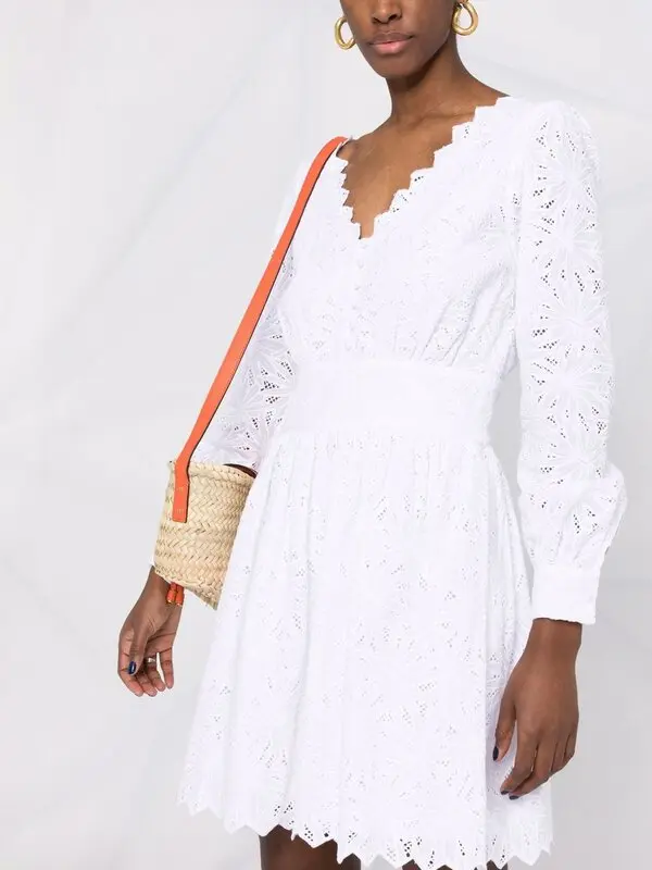 Michael Kors Broderie Anglaise Cotton Dress - White