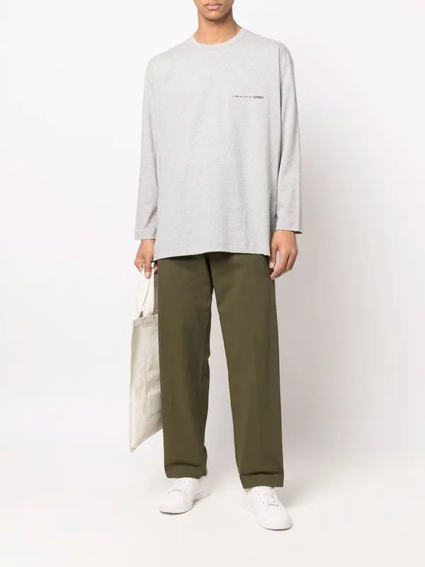 Comme Des Garçons Logo-print Long-sleeve T-shirt - Grey