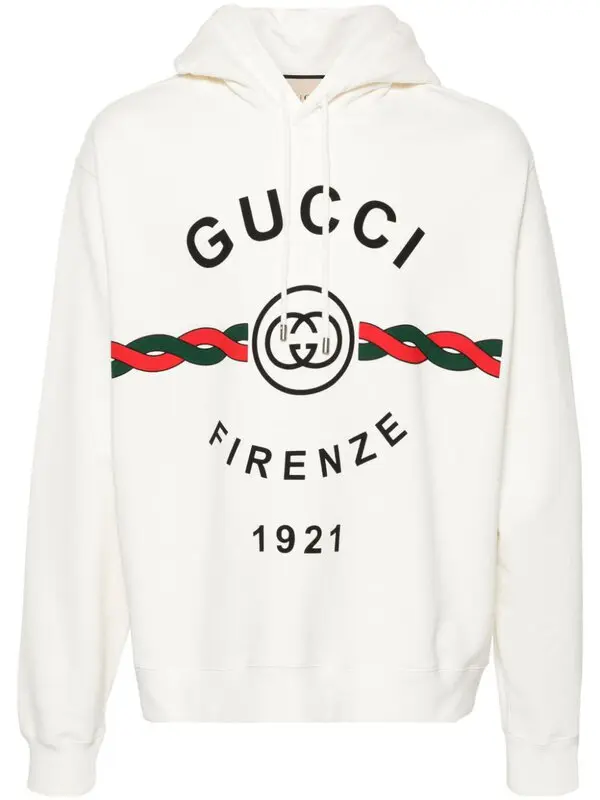 Gucci Firenze 1921 Cotton Hoodie - White
