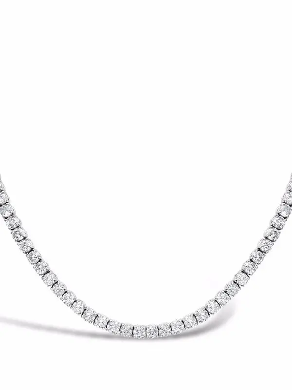 PRAGNELL 18kt White Gold 15.00ct Diamond Line Necklace - Silver