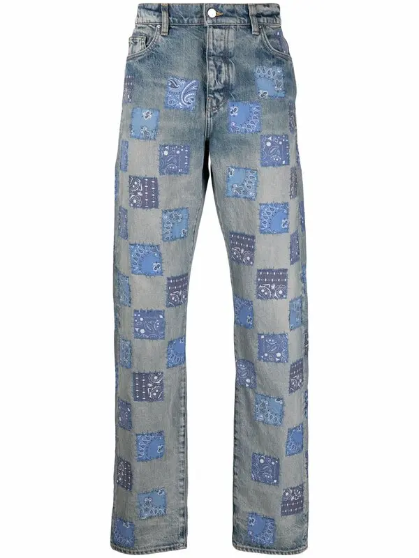 Amiri Patchwork Wide-leg Jeans