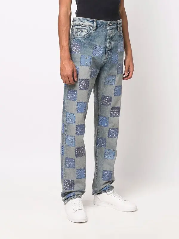 Amiri Patchwork Wide-leg Jeans
