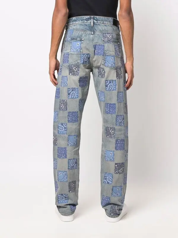 Amiri Patchwork Wide-leg Jeans