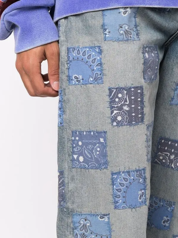 Amiri Patchwork Wide-leg Jeans