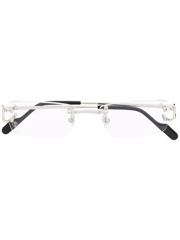 CARTIER Rimless Square-frame Glasses - Silver